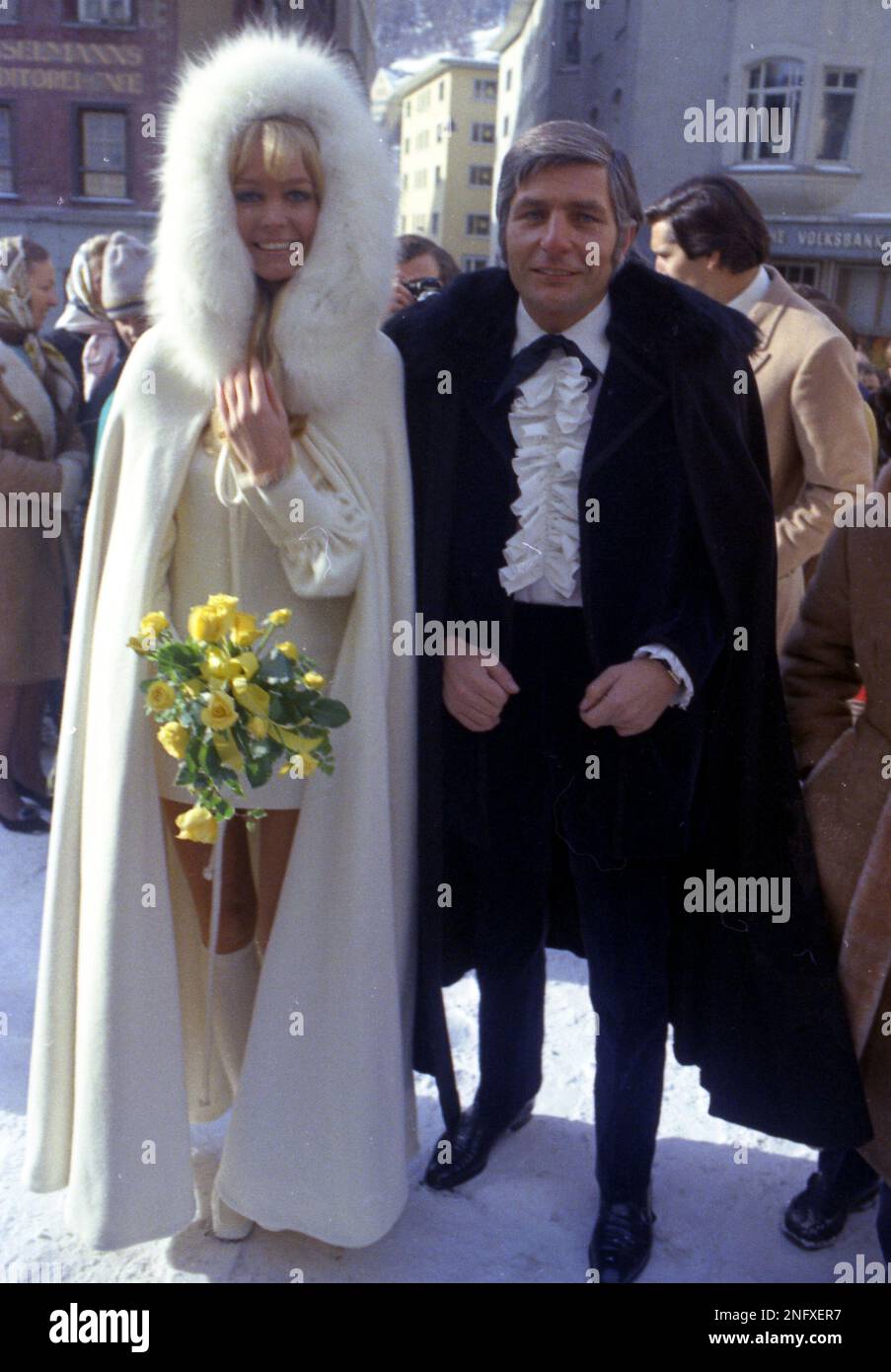 West German playboy Gunter Sachs, wearing a dracula costume and his ...