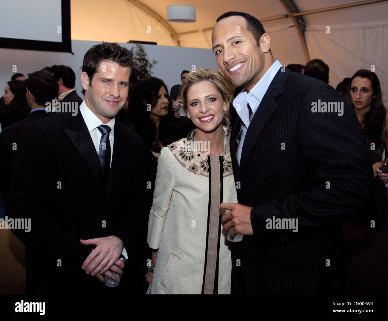 'Southland Tales" director Richard Kelly, left, poses with cast members ...