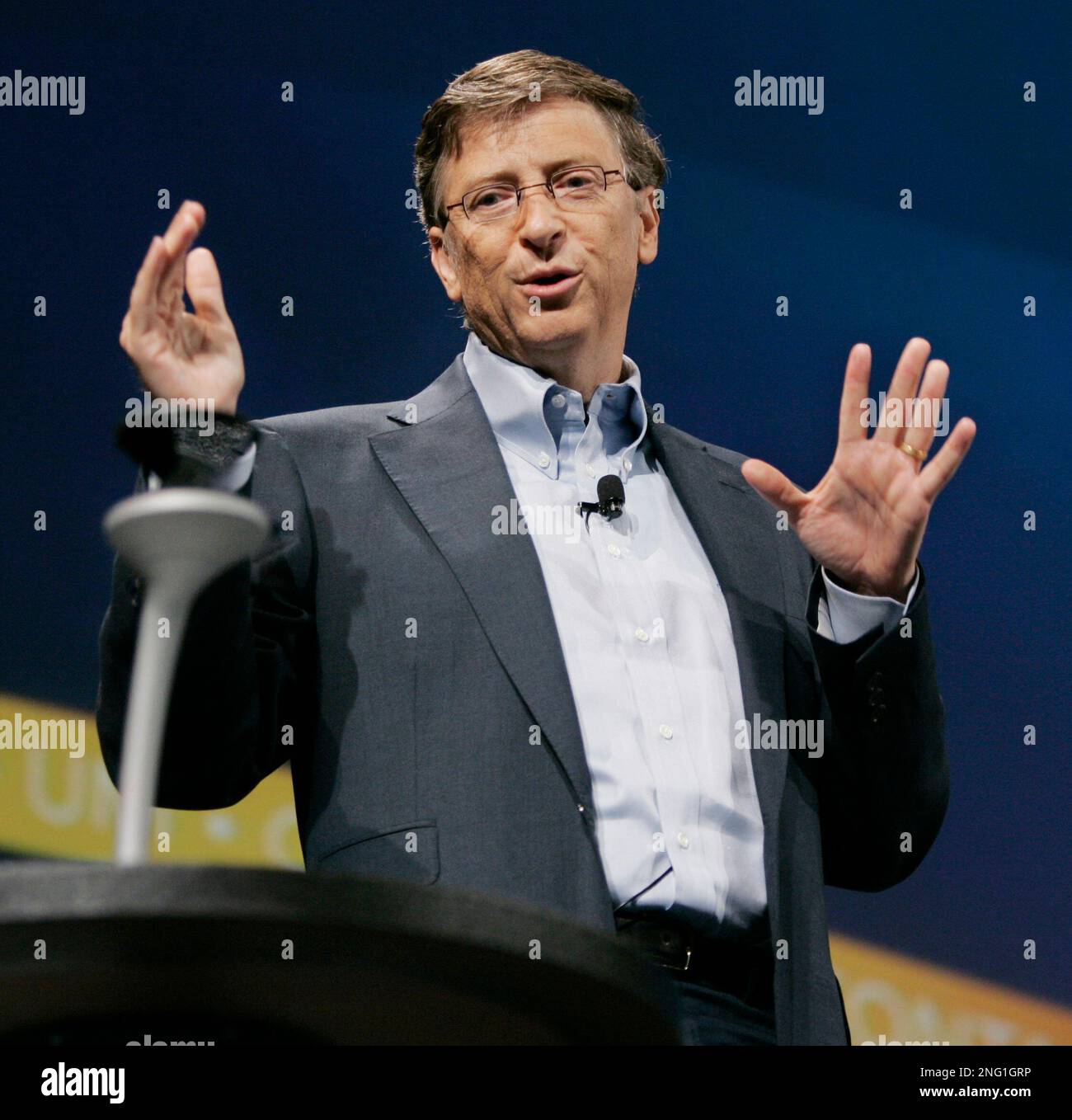 Microsoft Corp. founder Bill Gates gestures during a launch ...