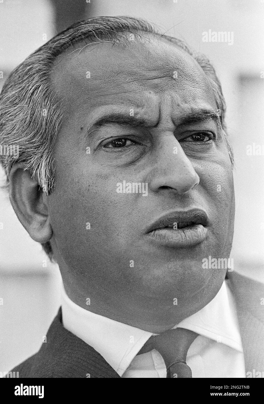 Zulfakar Ali Bhutto, former Pakistani foreign minister, presently ...