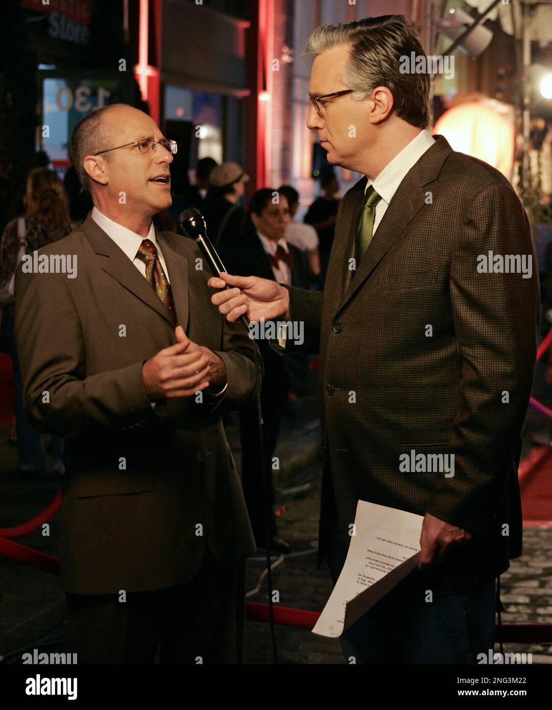 MSNBC anchor Keith Olbermann, right, interviews Arthur Levine, editor ...
