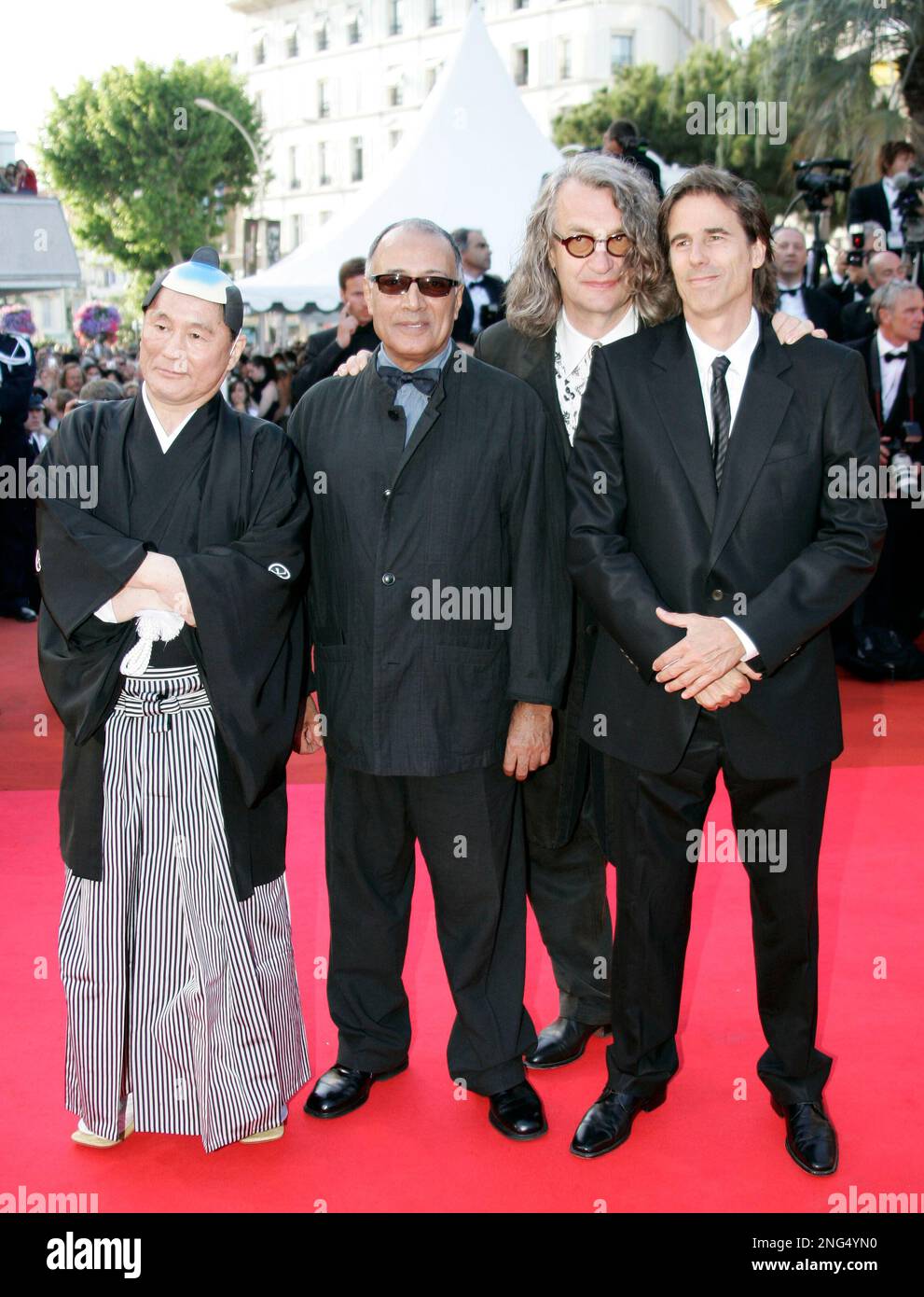 From left, Japanese director Takeshi Kitano, Iranian director Abbas ...