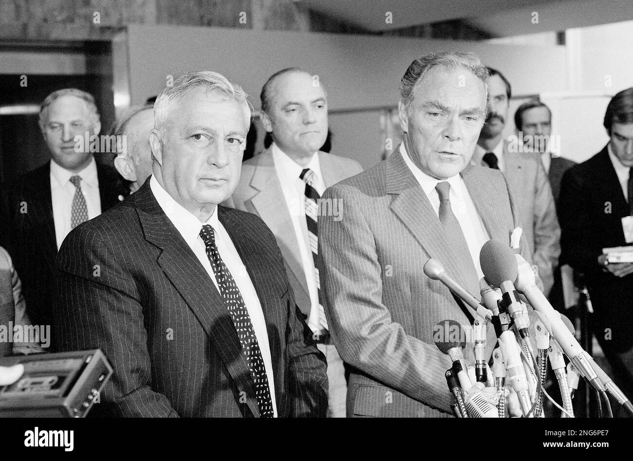 Secretary of State Alexander Haig, right, and Israeli Defense Minister ...
