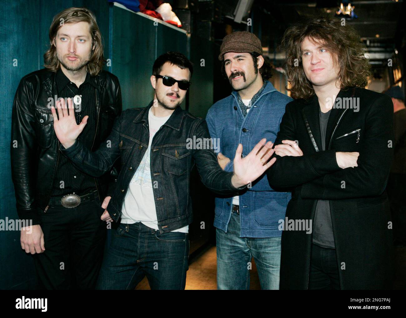 Rock band "The Killers", from left: Mark Stoermer, Brandon Flowers ...