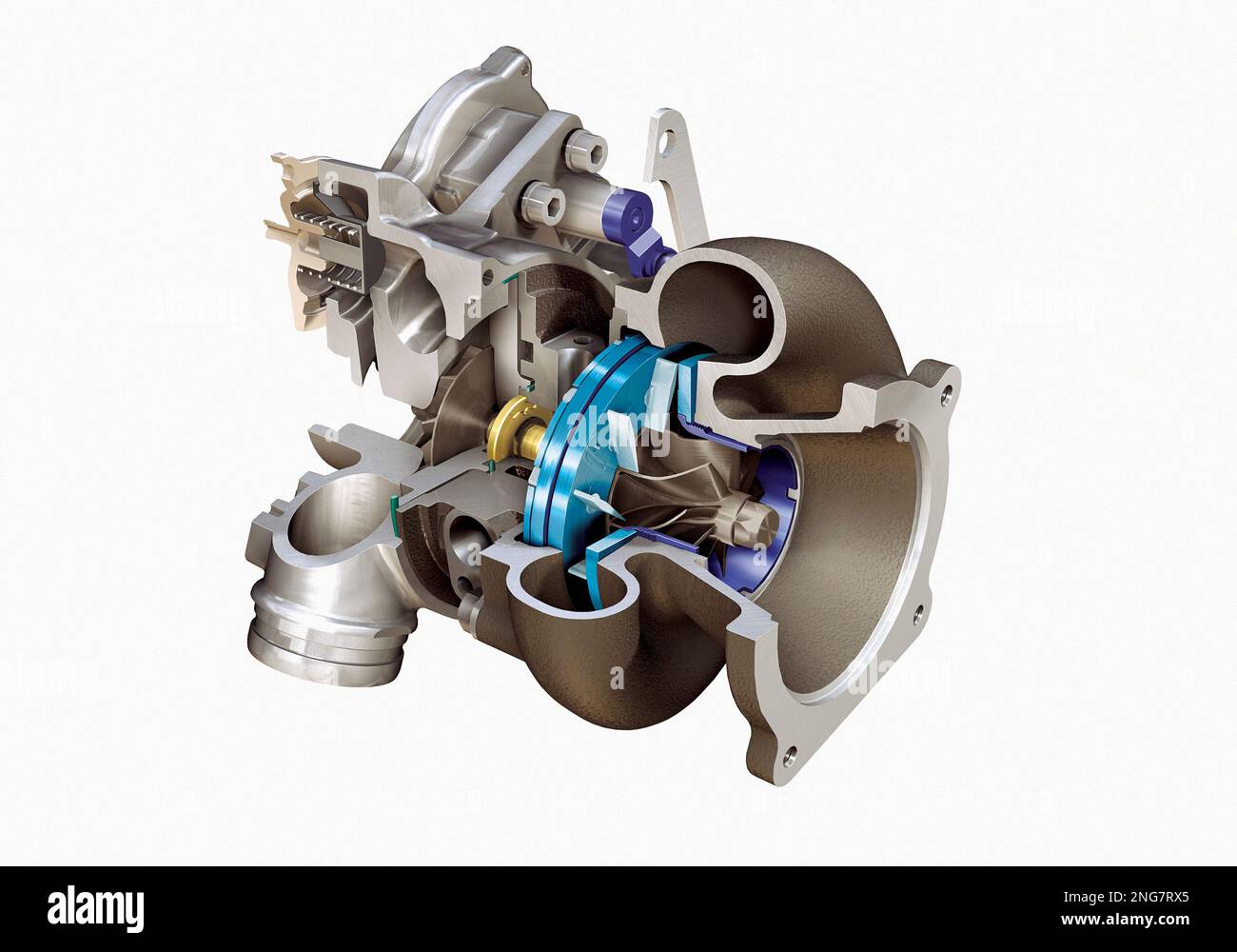 Illustration shows a cut open model of the 911 turbo exhaust gas ...