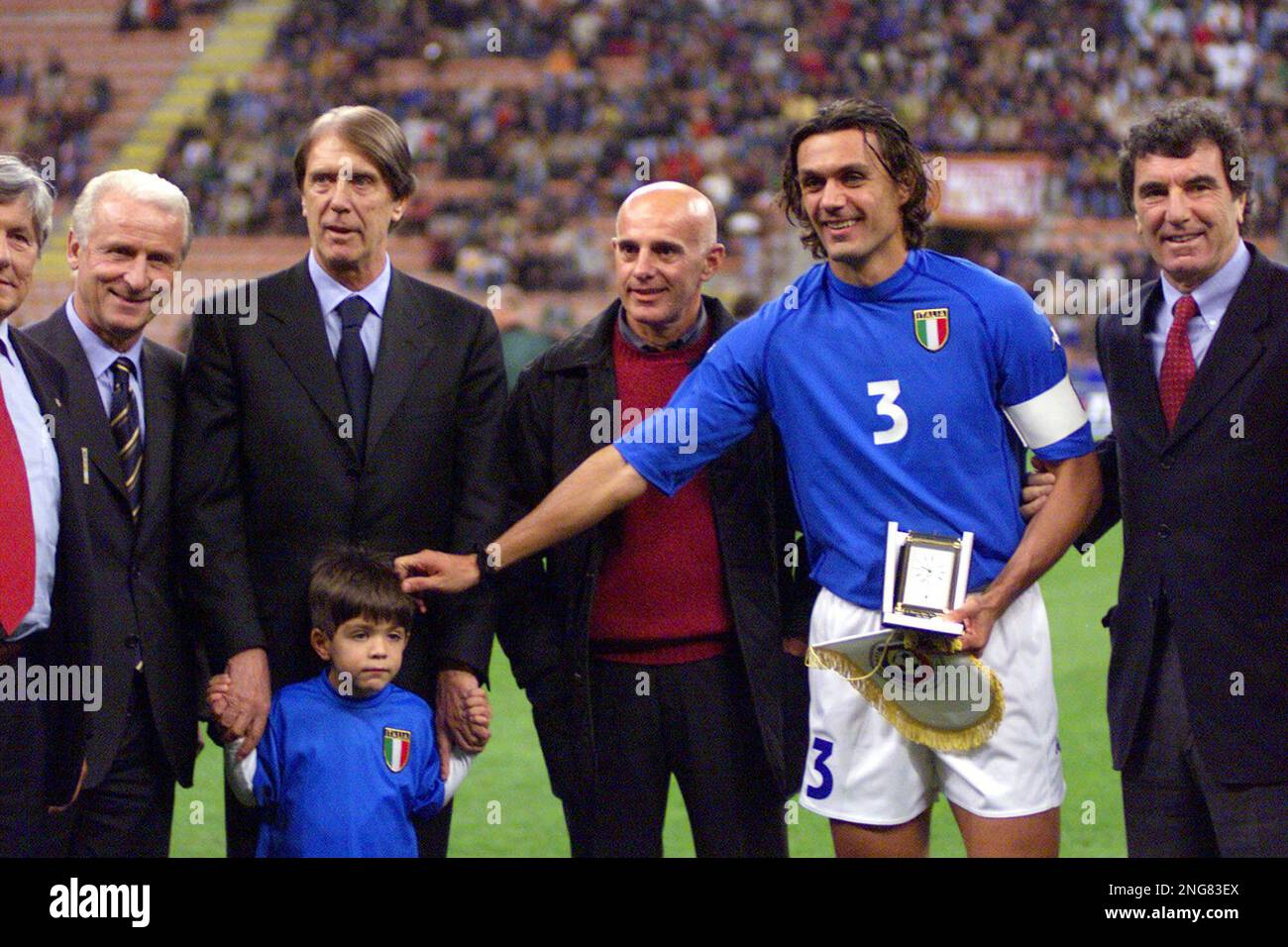 From left : Giovanni Trapattoni, Cesare Maldini, Christian, son of ...