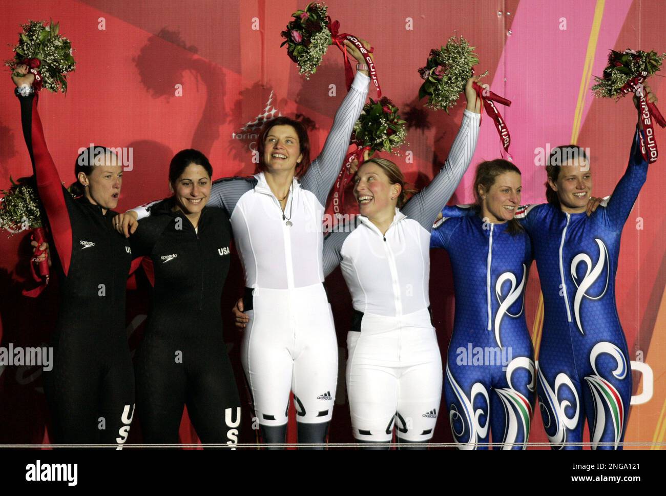 From left, Shauna Rohbock and Valerie Fleming of the United States, who ...