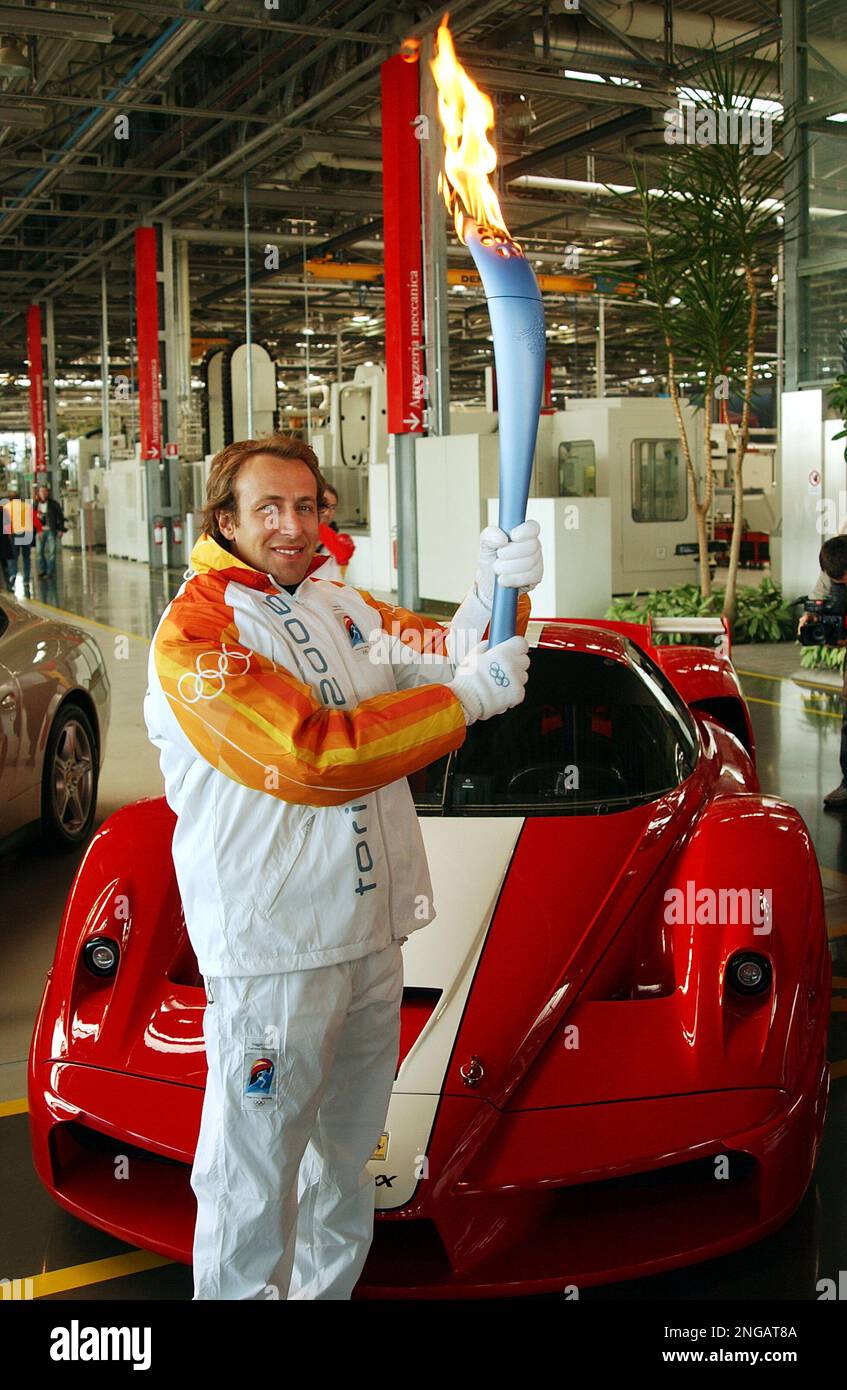 Turin 2006 Winter Olympics torchbearer, Ferrari test driver Luca Badoer ...