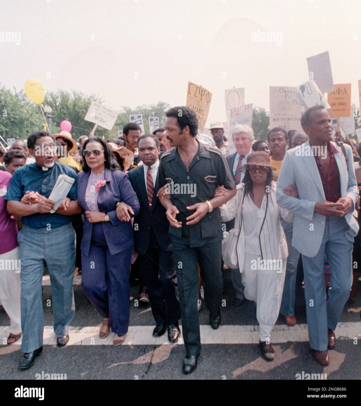 Coretta Scott King, second from left, marches with other leaders of the ...