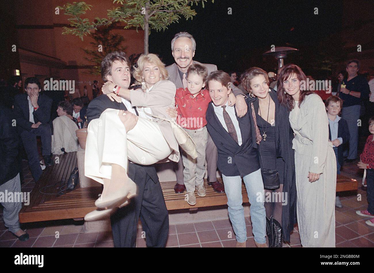 Cast members of NBC's "Family Ties," from left: Scott Valentine, Meredith Baxter Birney, Michael ...