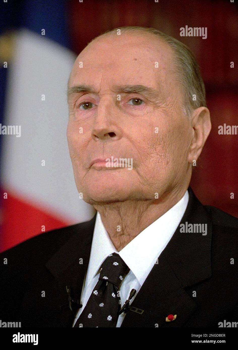 French President Francois Mitterrand is seen before the start of a ...