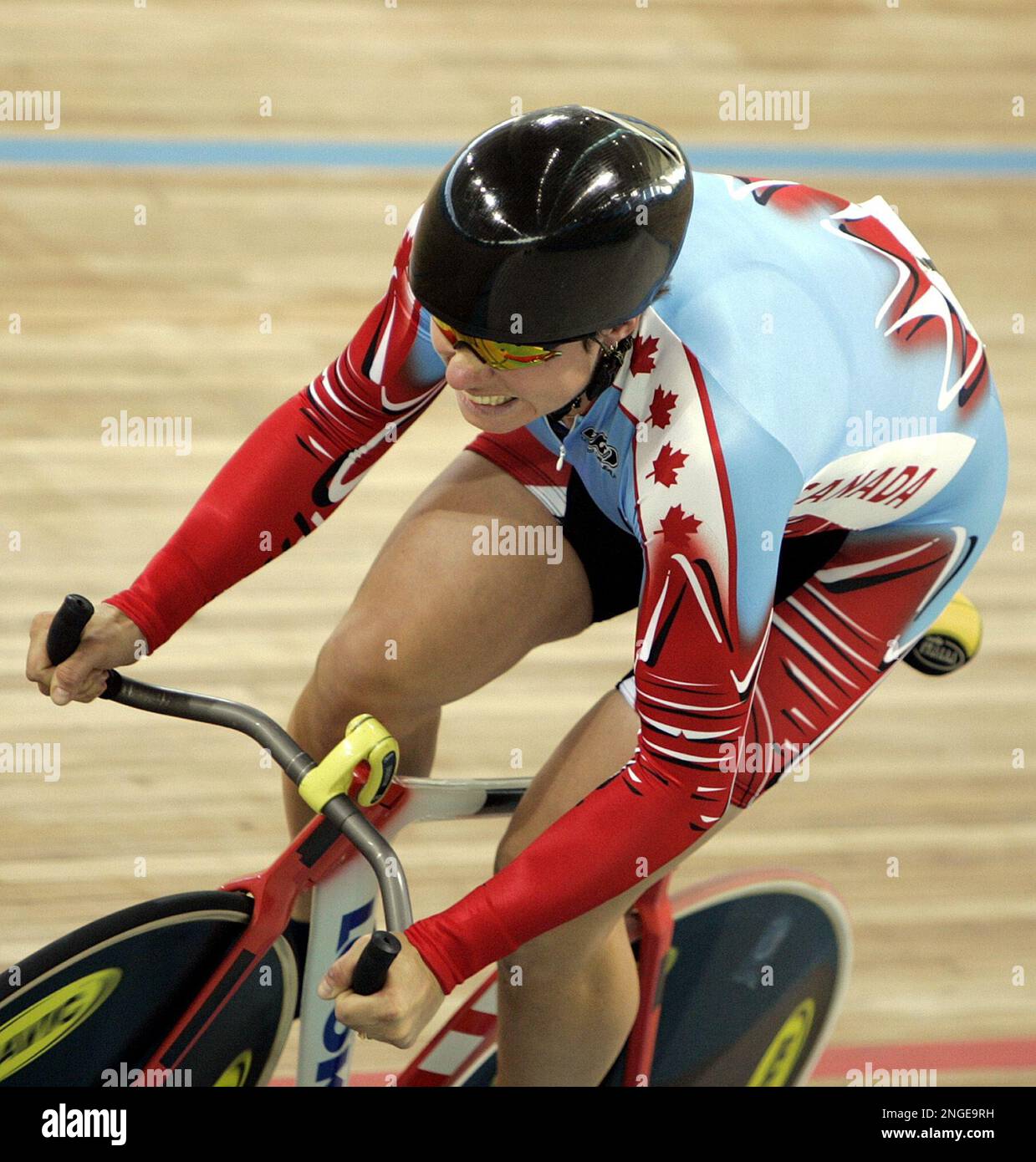 Canada's Lori-Ann Muenzen speeds during the women 500 meters time trial ...