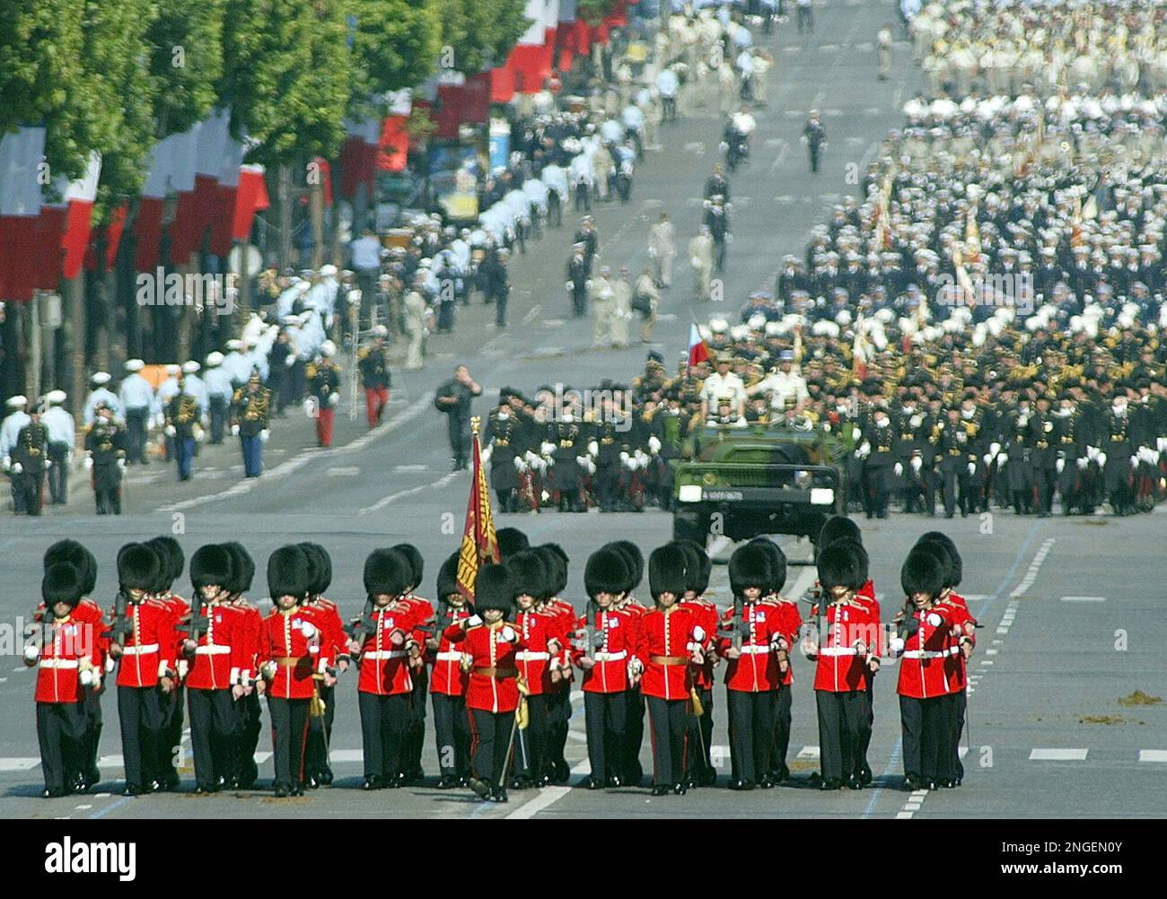 The Queen's Company of the Grenadier Guards leads the Bastille Day ...