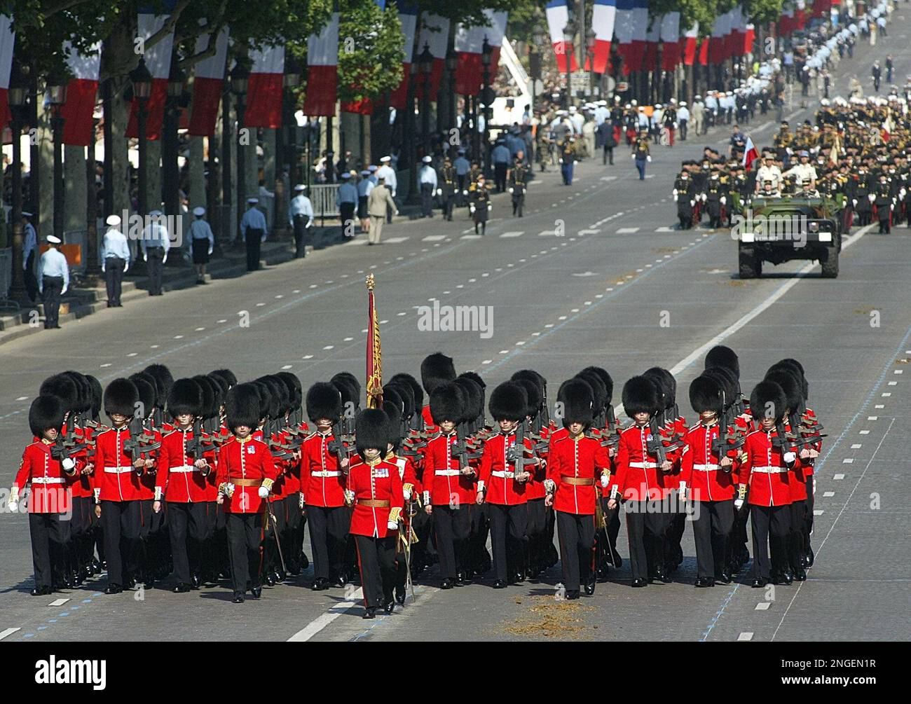 The Queen's Company of the Grenadier Guards leads the Bastille Day ...