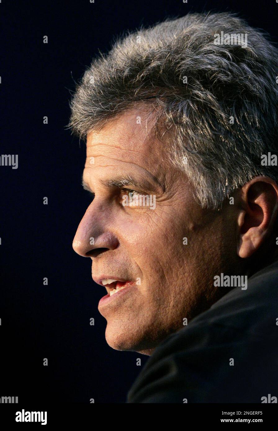 Olympic gold medal swimmer Mark Spitz speaks during a news conference ...