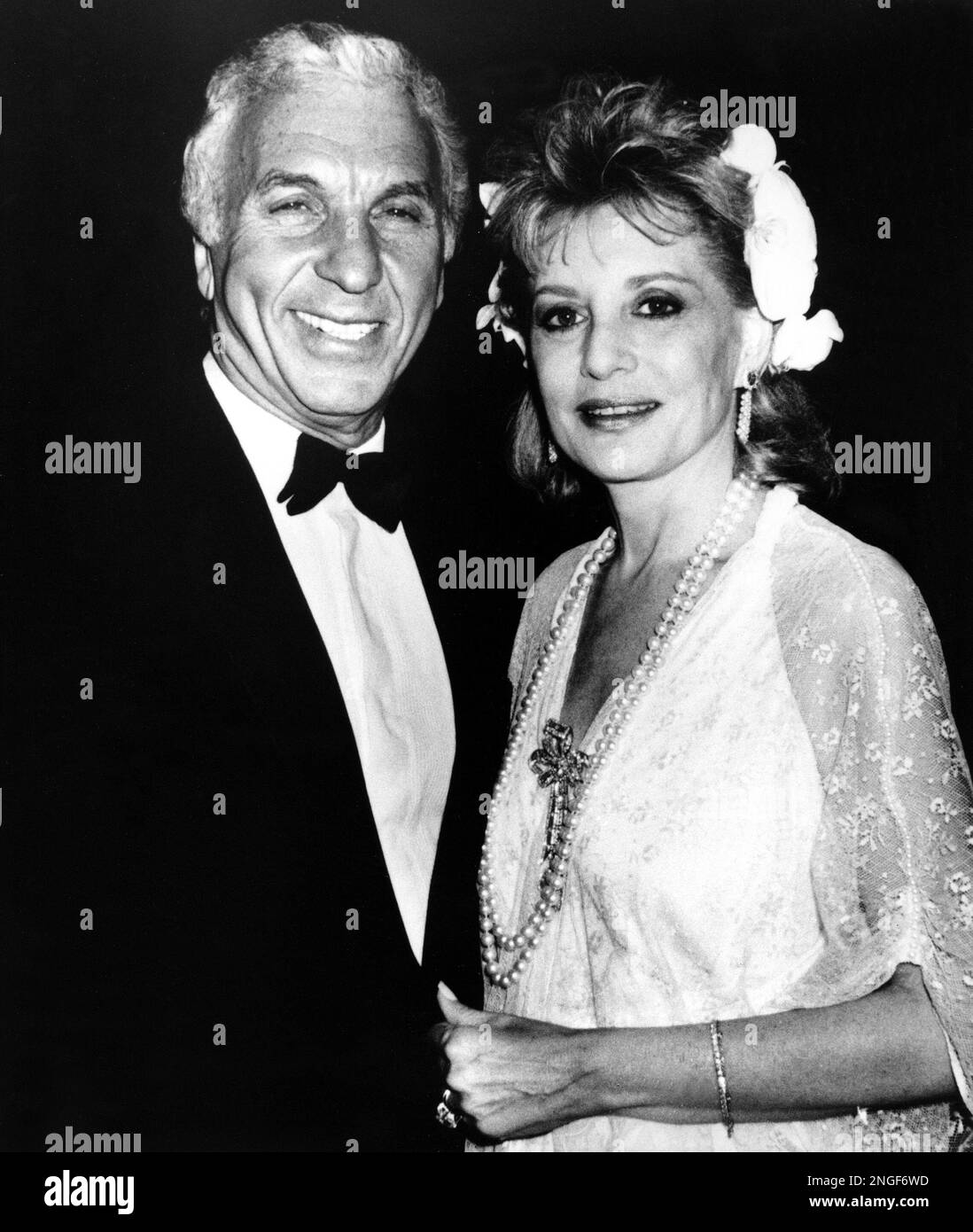 ABC television newscaster Barbara Walters poses with her new husband ...