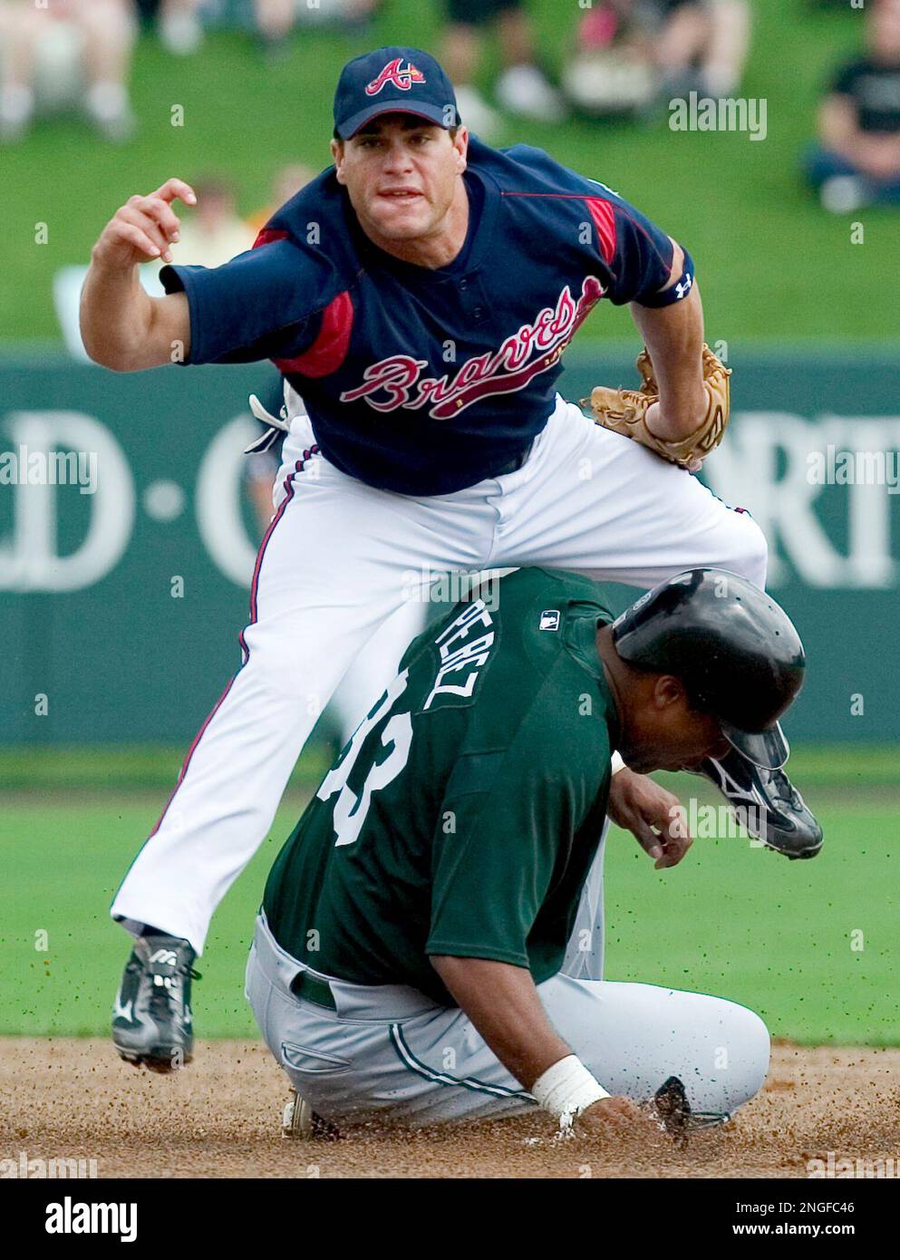 Tampa Bay Devil Rays' Eduardo Perez upends Atlanta Braves second ...