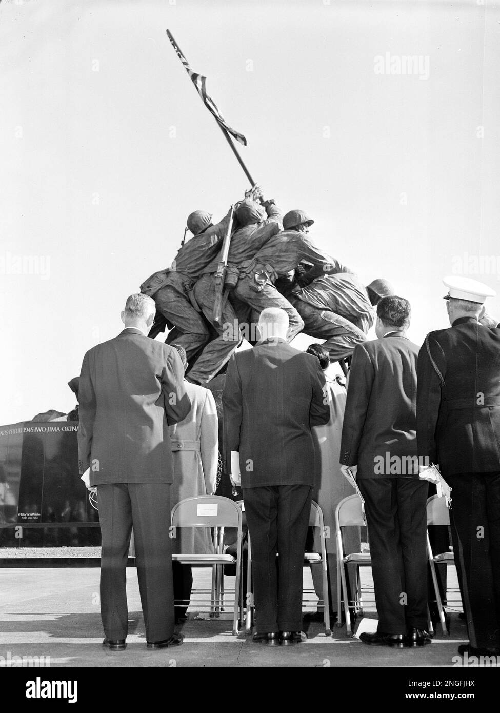 U.S. President Dwight Eisenhower stands facing the Marine Corps War ...