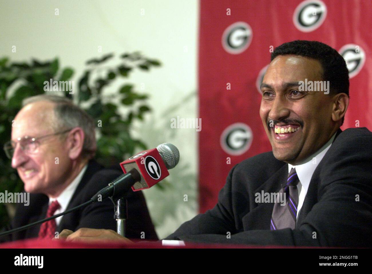 Dennis Felton, right, laughs as University of Georgia athletic director ...