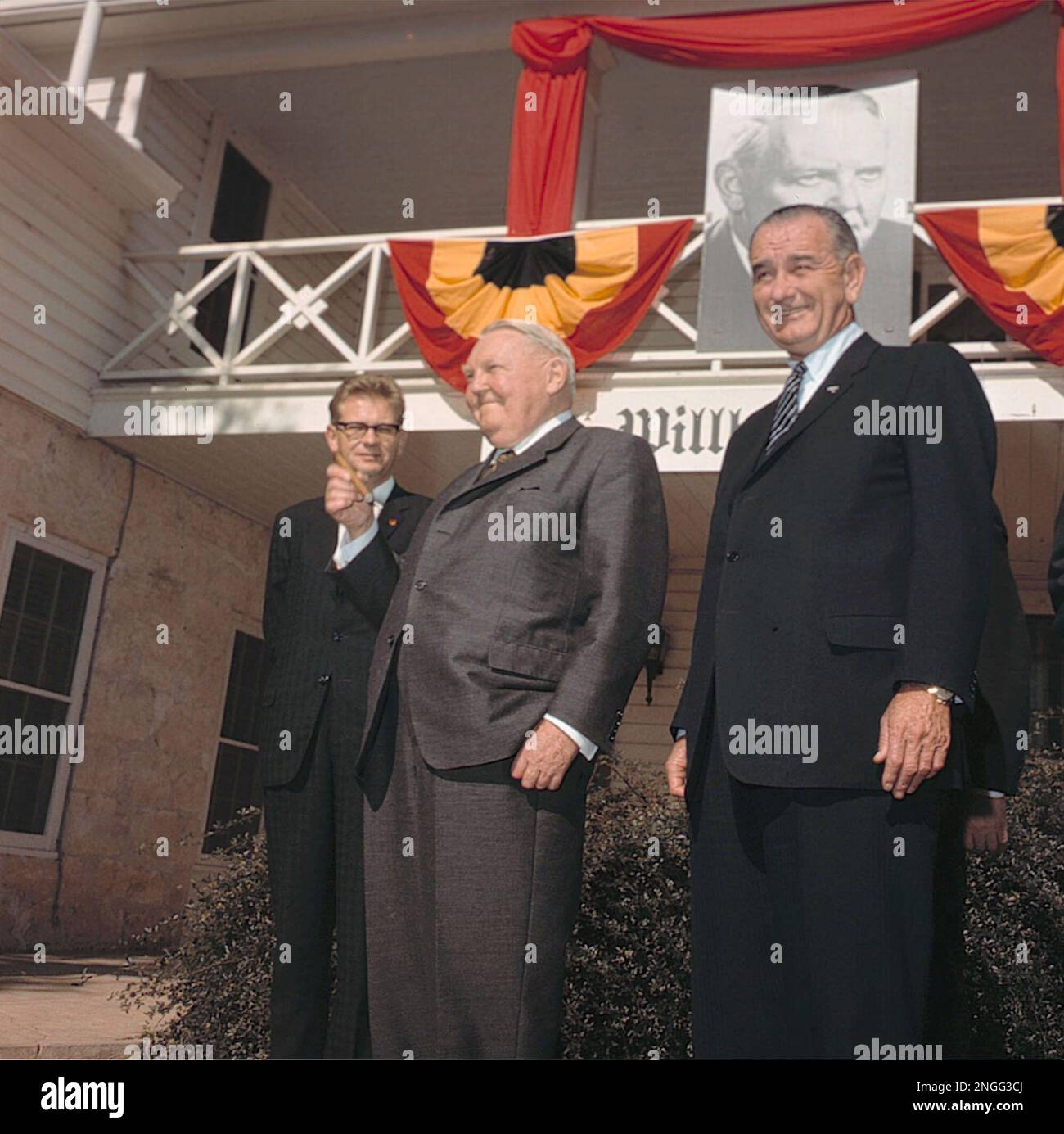 U.S. President Lyndon B. Johnson and West German Chancellor Ludwig ...