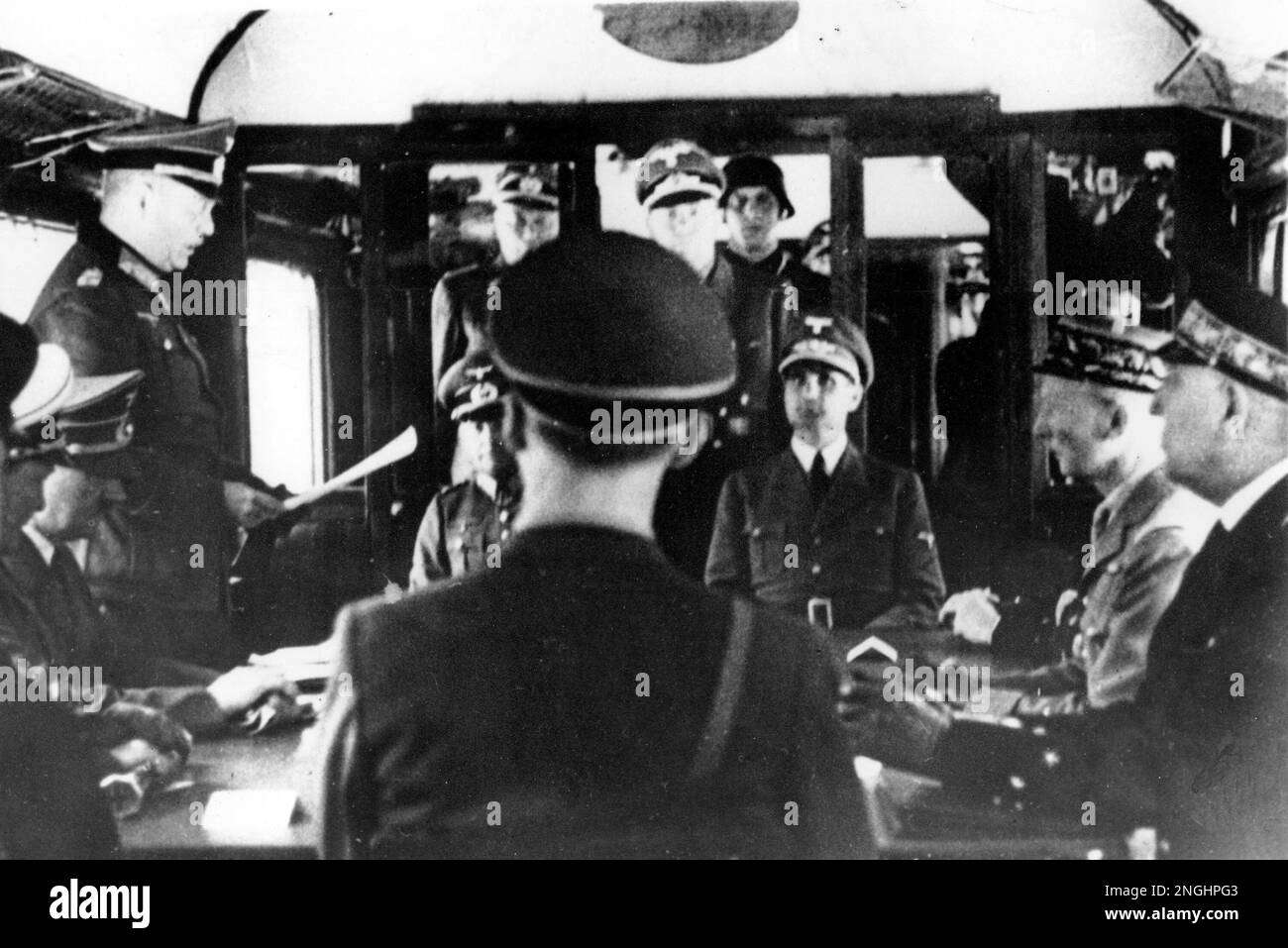 Representatives of Germany and France meet at Compiegne Forest, France ...