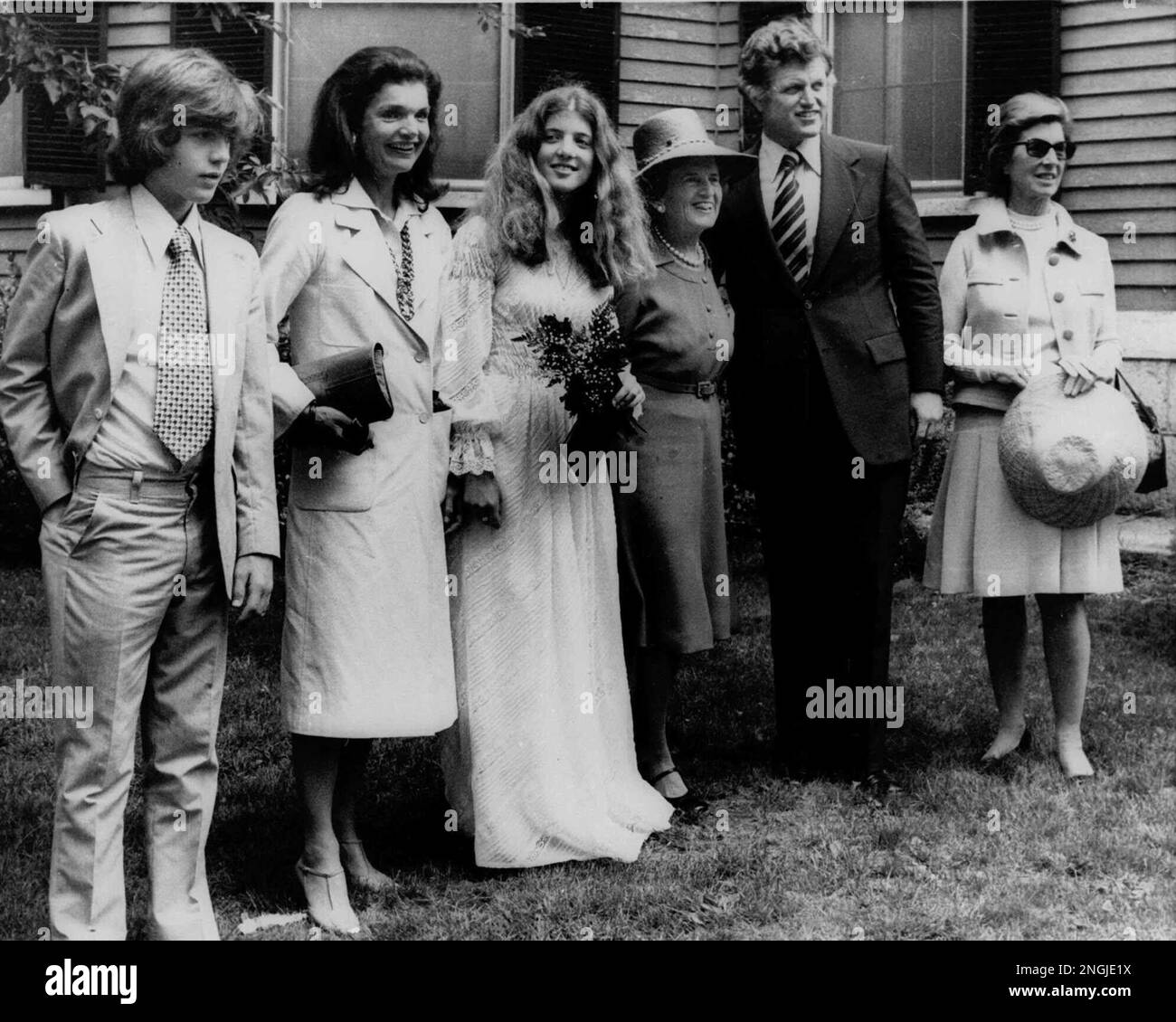 Caroline Kennedy is joined by her family June 5, 1975 in Concord, Mass ...