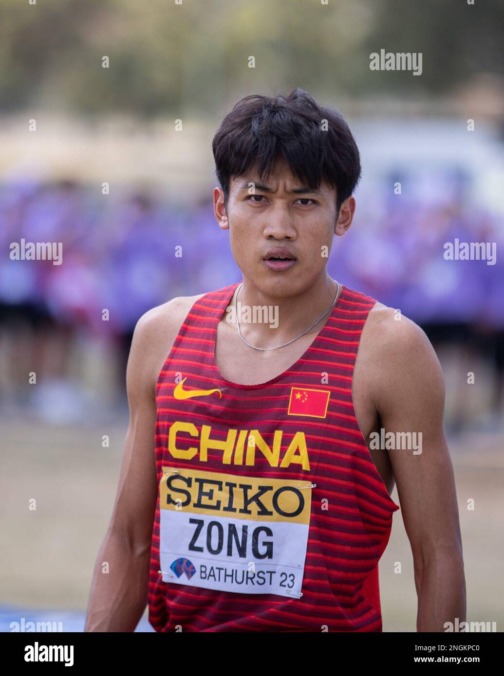 Bathurst, Australien. 18. Februar 2023. Zong Qinghua von Team China reagiert vor dem gemischten ...