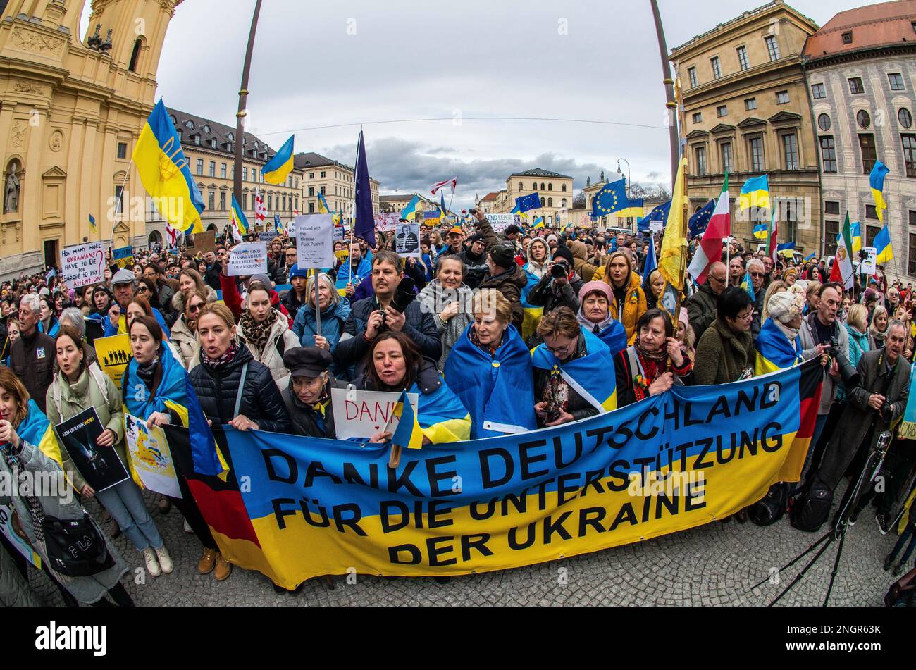 München, Bayern, Deutschland. 18. Februar 2023. Gegen zahlreiche Demonstrationen der Münchner ...