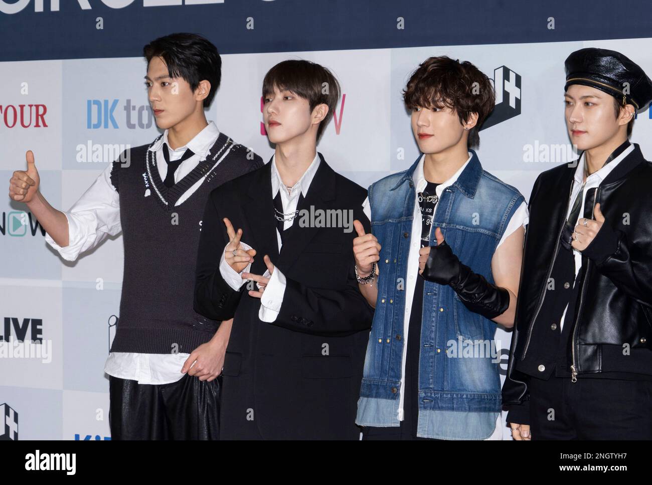 Seoul, Südkorea. 18. Februar 2023. Geonu, Bain, Lim Ji-min, JM, DY und ...