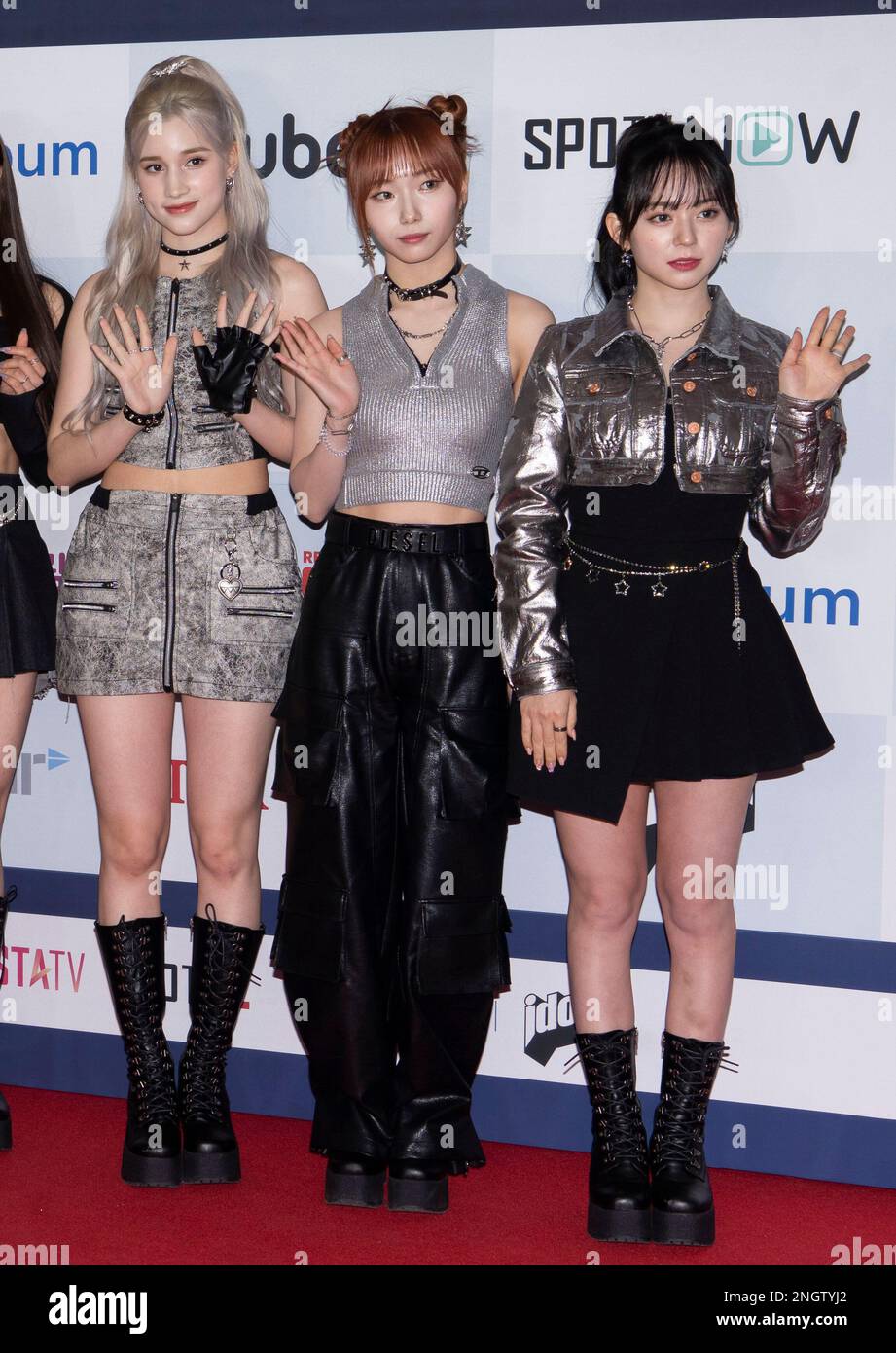 Seoul, Südkorea. 18. Februar 2023. Choi Yu-jin, Shen Xiaoting, Sakamoto ...