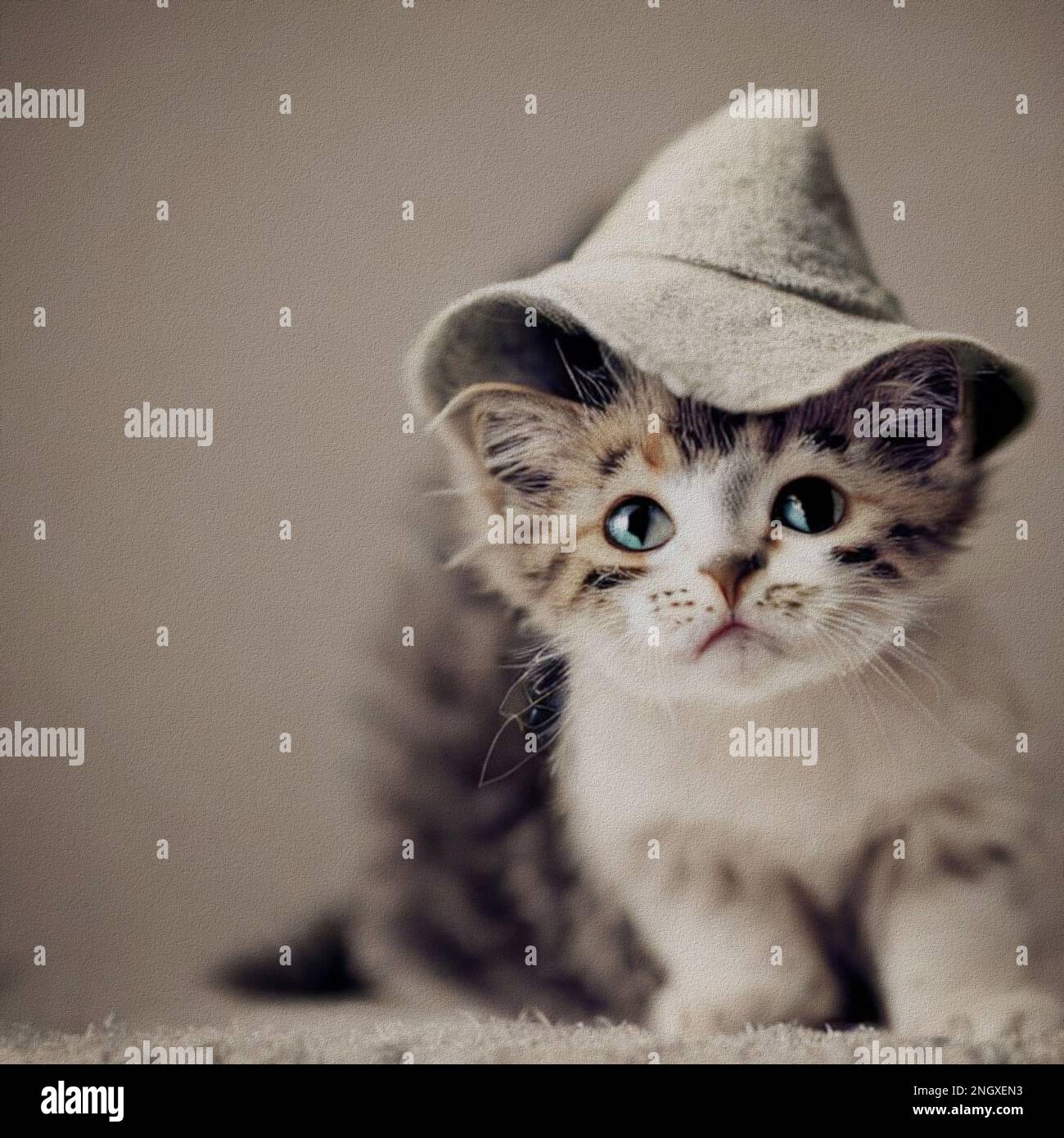Katze Mit Hut Stockfotografie - Alamy