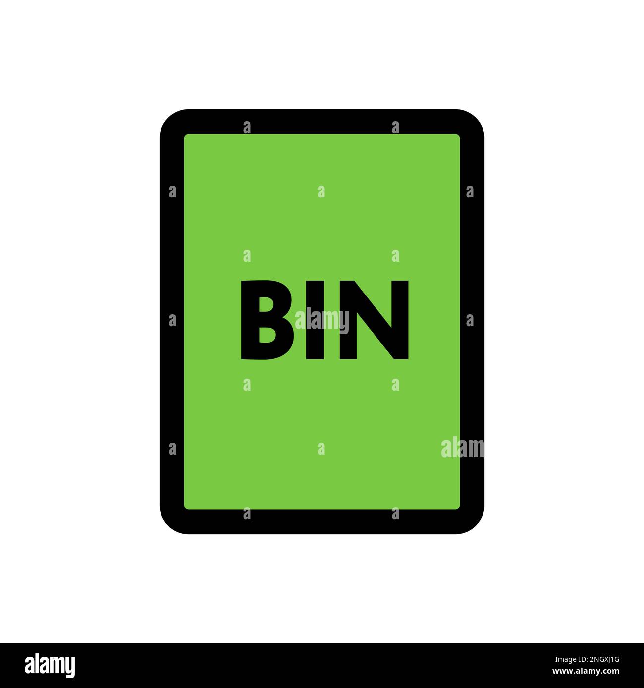 SYMBOLZEILE DER BIN-Datei isoliert auf weißem Hintergrund. Schwarzer ...