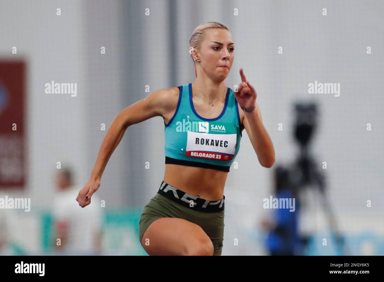 Belgrad, Serbien, 15. Februar 2023. Zorana Rokavec aus Serbien tritt ...