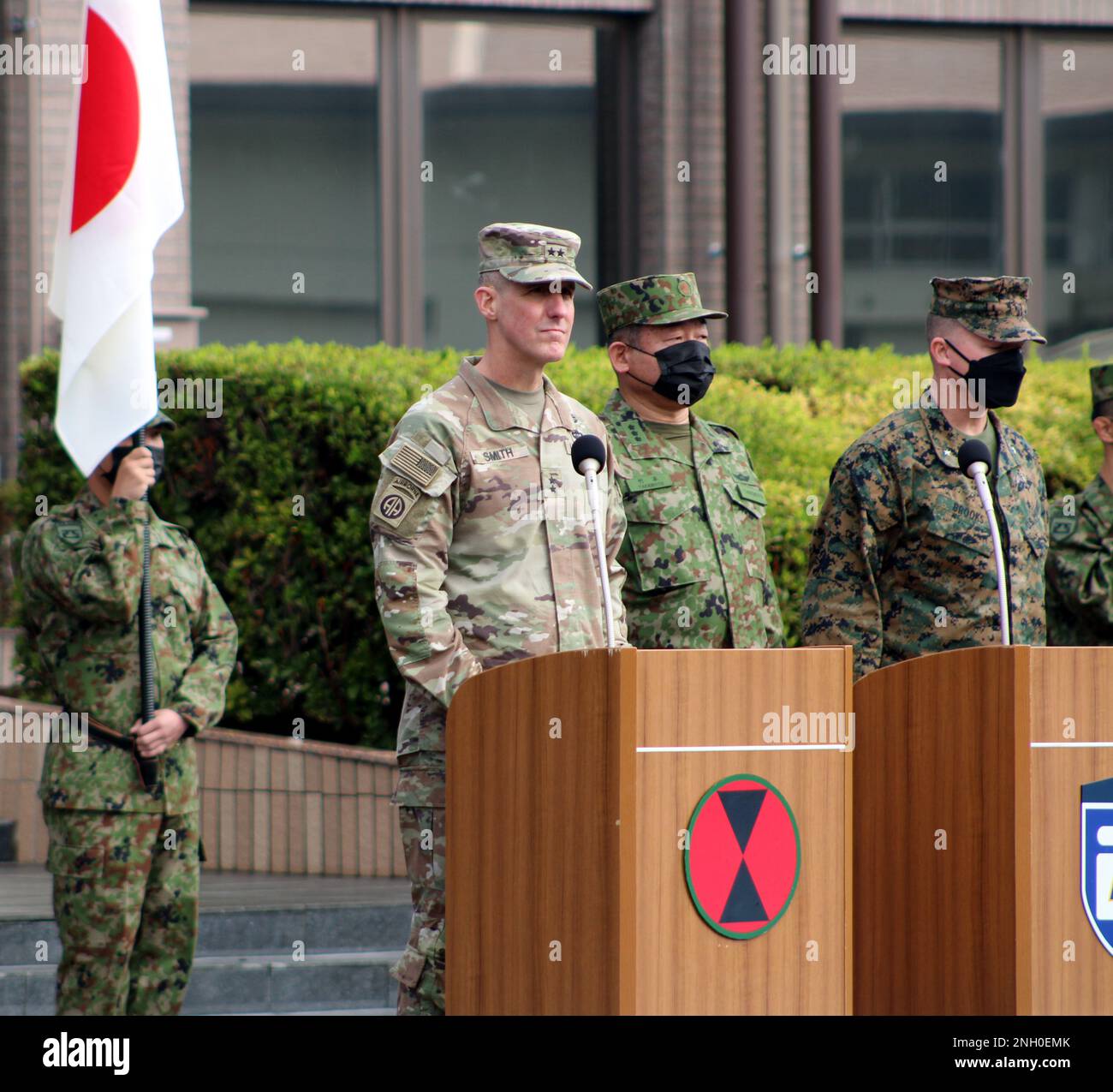 Generalleutnant Ryoji General Takemoto, kommandierender General der ...