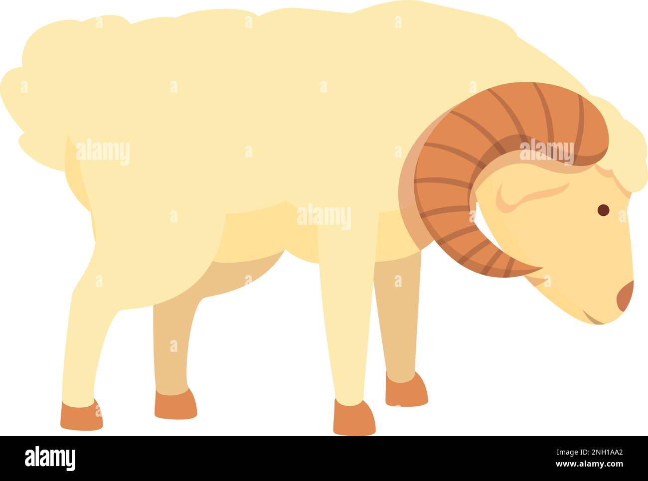 Ein großer Bock-Symbol-Cartoon-Vektor. Ziegentier. Wilder steinbock ...