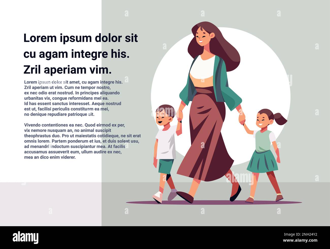 Mutter und schulmädchen Stock-Vektorgrafiken kaufen - Alamy