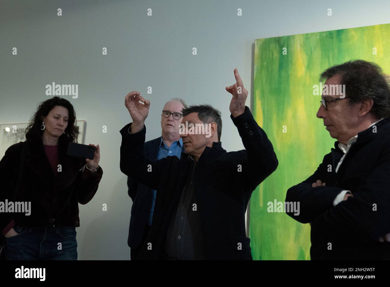 The painter Santi Moix during the presentation of his anthological ...