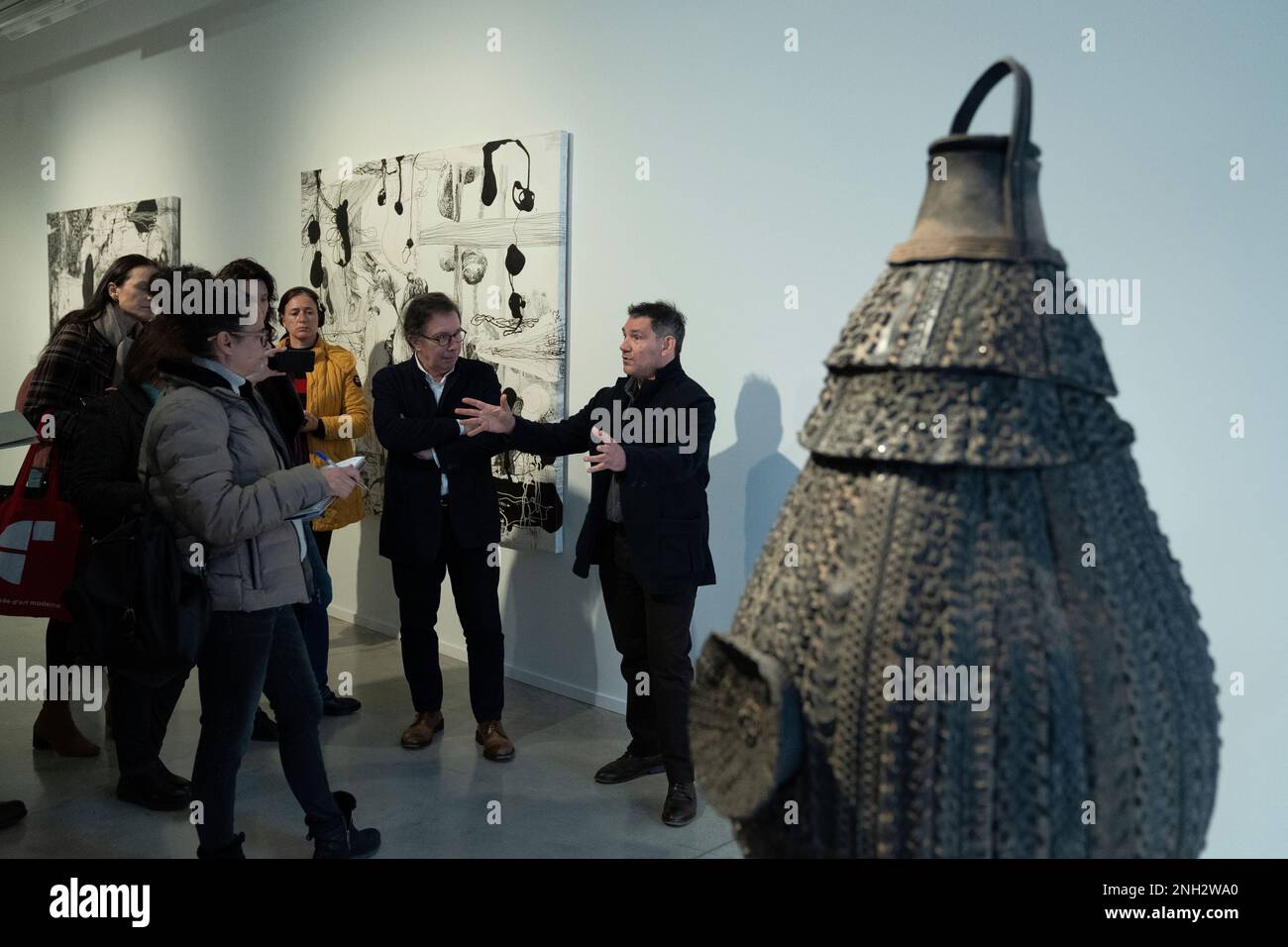 The painter Santi Moix during the presentation of his anthological ...