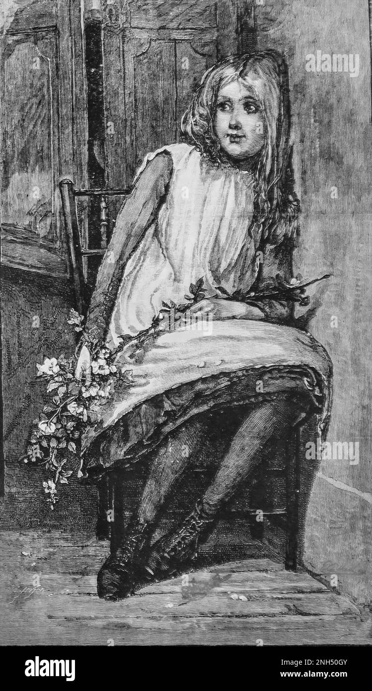 Junges mädchen sitzt auf dem stuhl Schwarzweiß-Stockfotos und -bilder ...