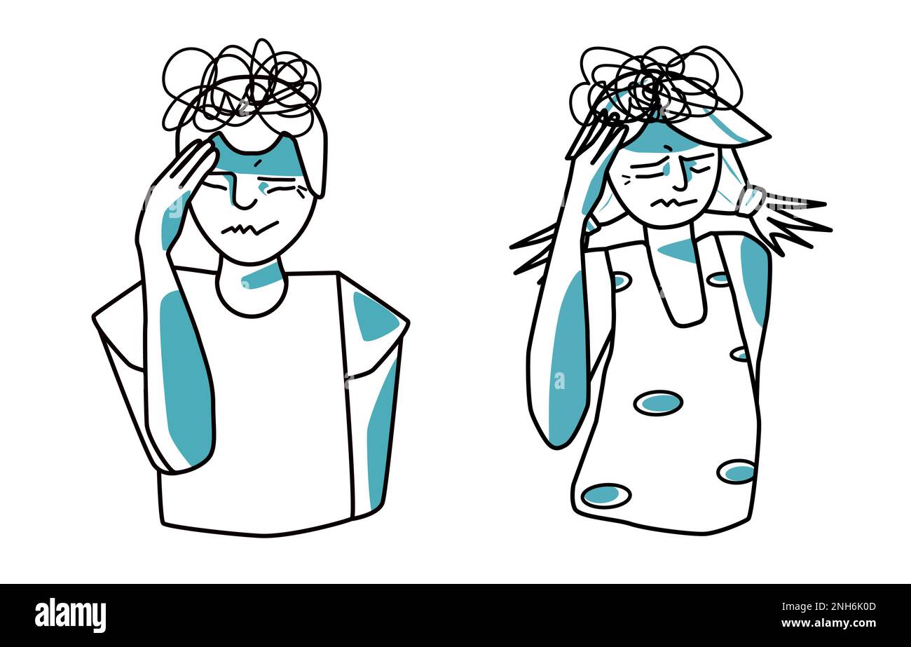 Gestresste Emotionen von Jungen und Mädchen, gestresste Teenager ...