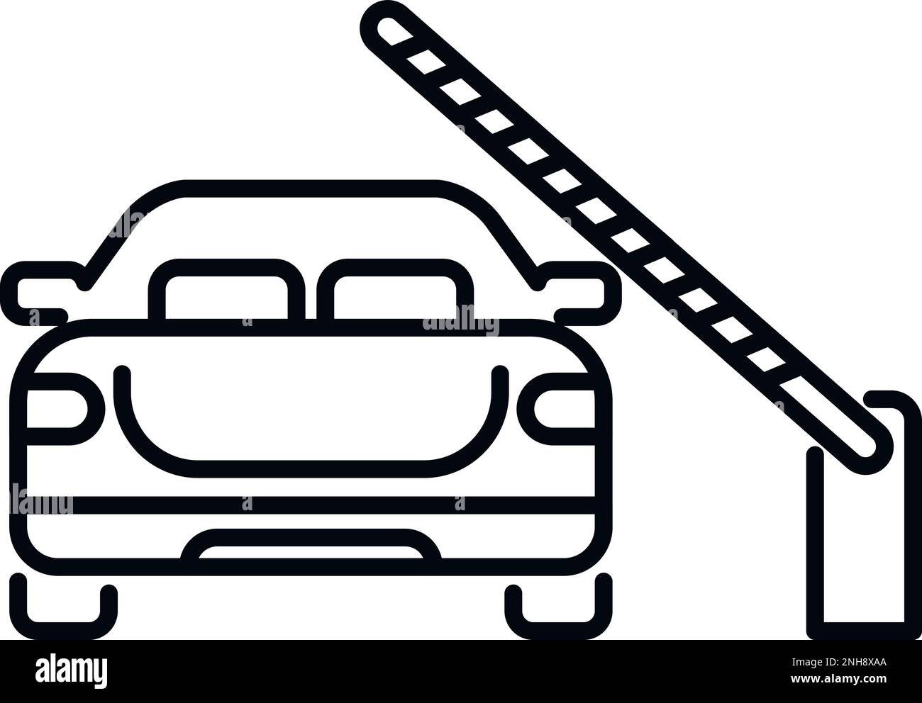 PKW-PKW-Symbol-Umriss-Vektor. Die Weltraumgarage. Stadtstraße Stock ...