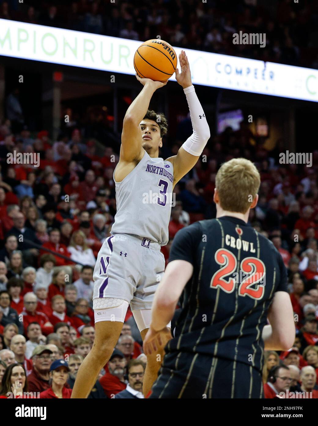 February 5, 2023: Northwestern Wildcats guard Ty Berry (3) takes a jump ...