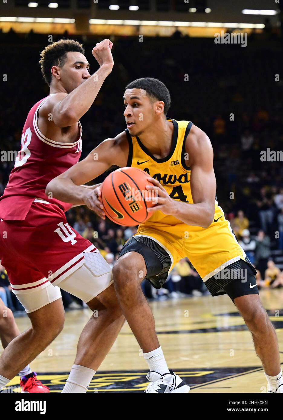 IOWA CITY, IA - JANUARY 05: Iowa forward Kris Murray (24) drives around ...