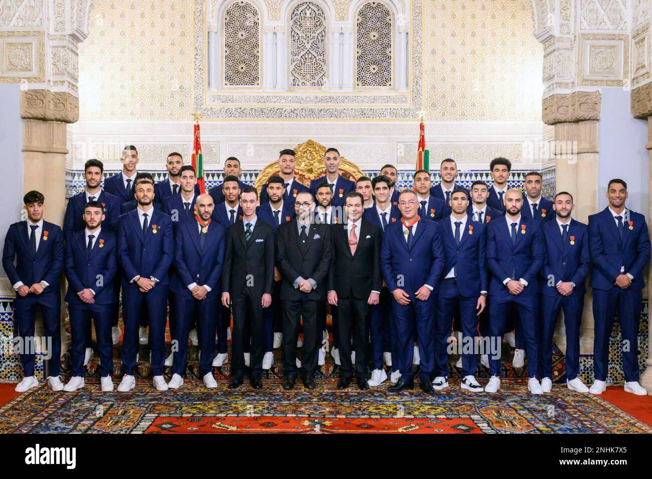 In this photo released by the Moroccan Royal Palace, Morocco's King ...