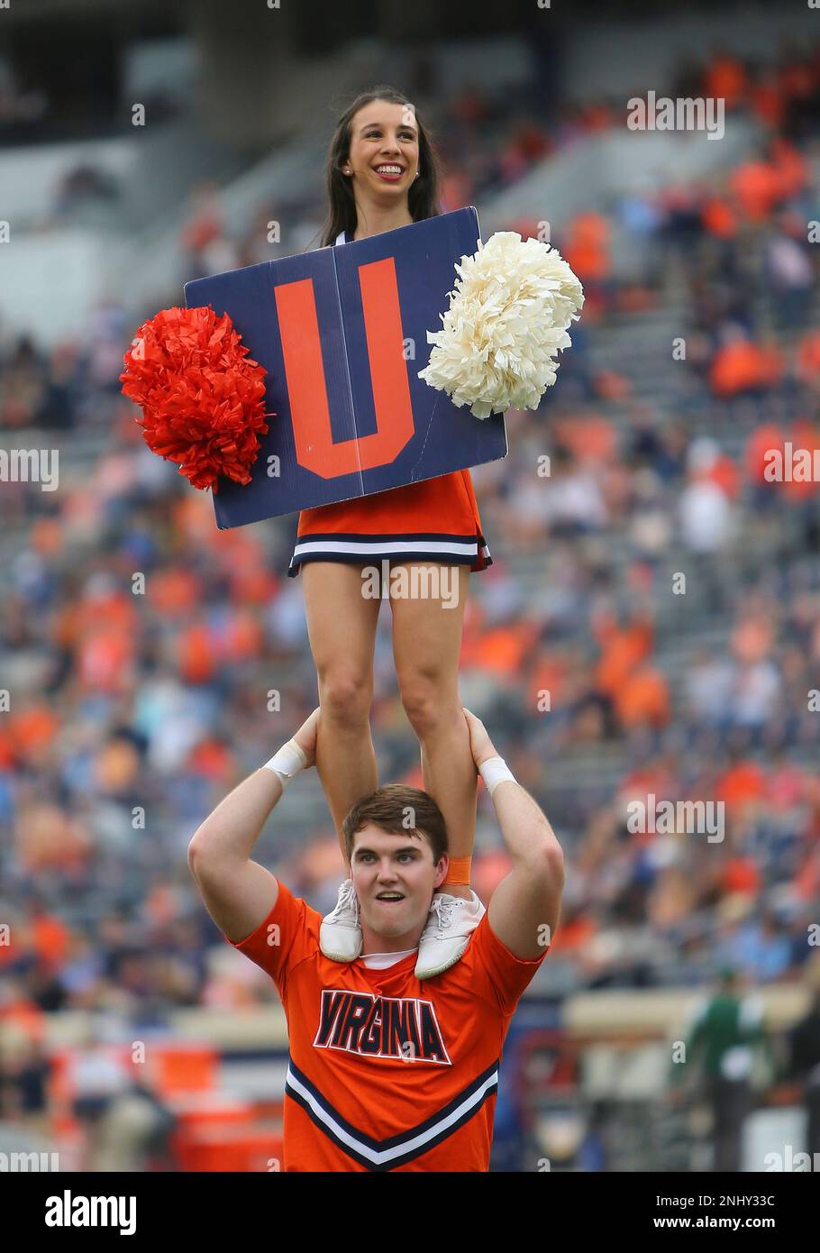 CHARLOTTESVILLE, VA - NOVEMBER 05: Virginia Cavaliers cheerleaders ...