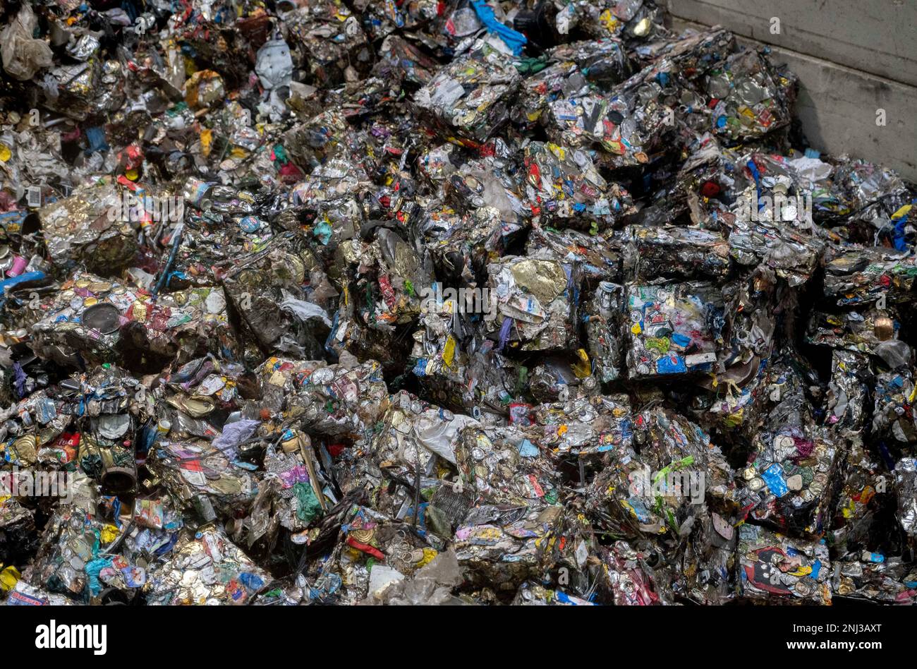 Detail of waste at the new 'La Campiña' waste treatment plant, 'La ...