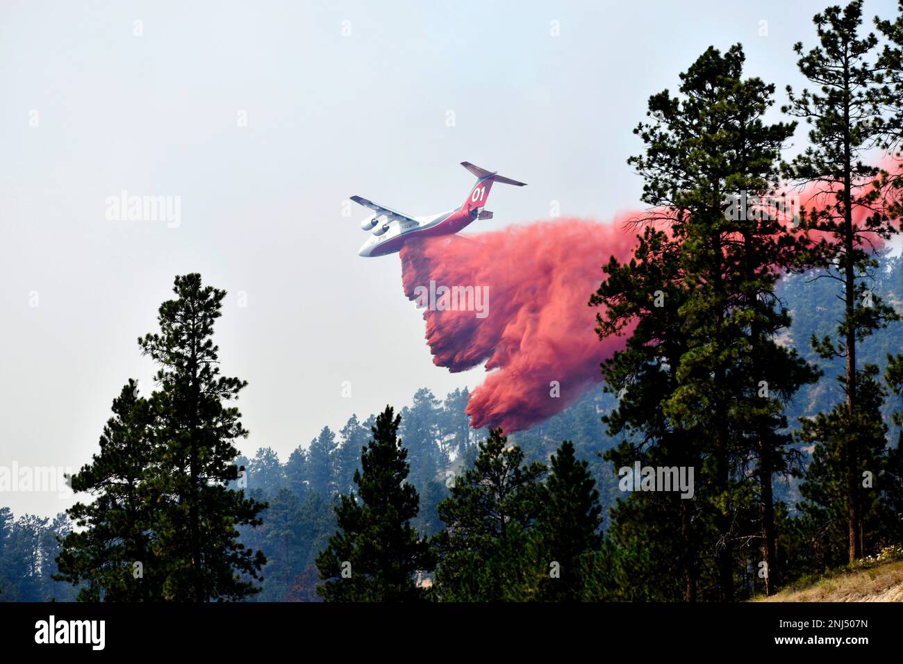 FILE - An aircraft drops fire retardant to slow the spread of the ...