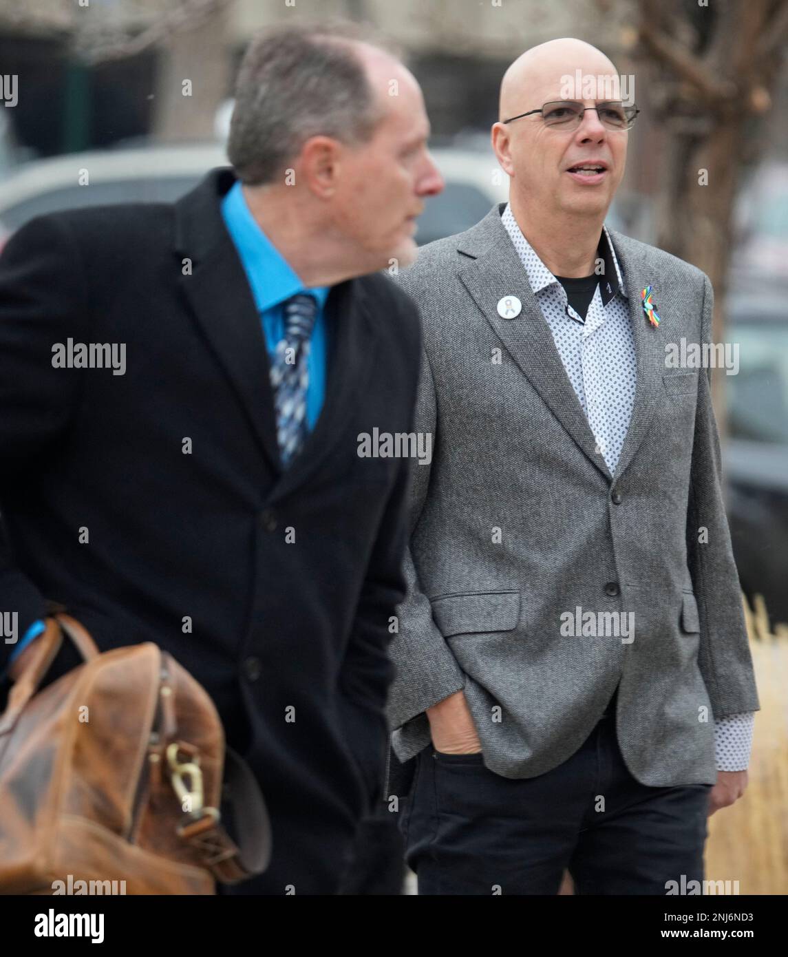 Matthew Haynes,c0-owner of Club Q, walks into the El Paso County ...