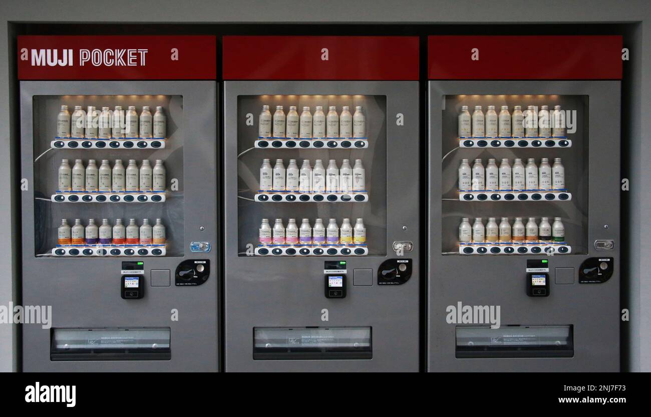 The vending machine of Muji (Mujirushi Ryohin) is seen in Shinjuku Ward ...
