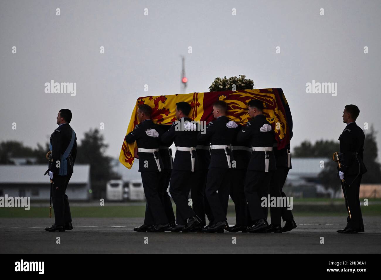 Pallbearers from the Queen's Colour Squadron (63 Squadron RAF Regiment ...